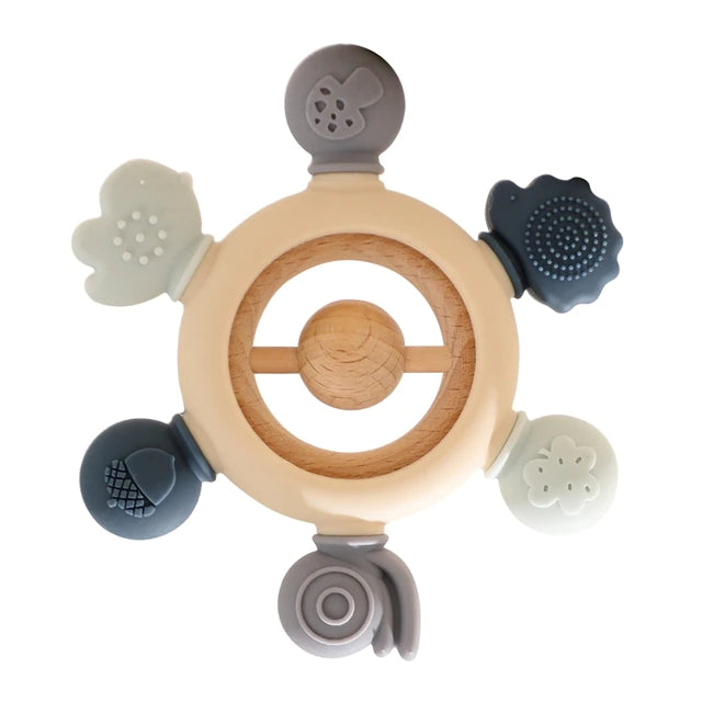 BLUE MULTI-SURFACE TEETHER/RATTLE WHEEL – Snugglebubs Online